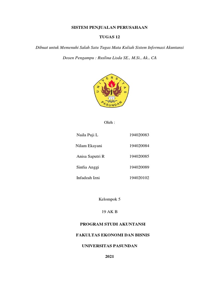 Kelompok 5 - Tugas 12 | PDF