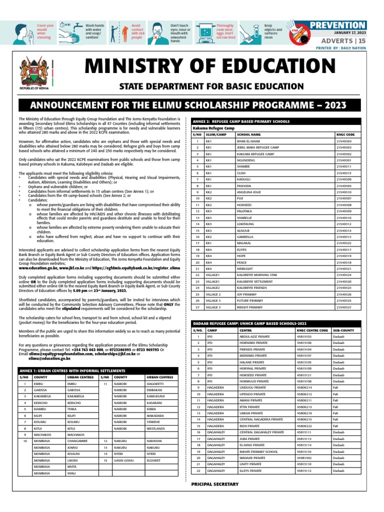 2023 Elimu Scholarship Application Guide | PDF | Nairobi