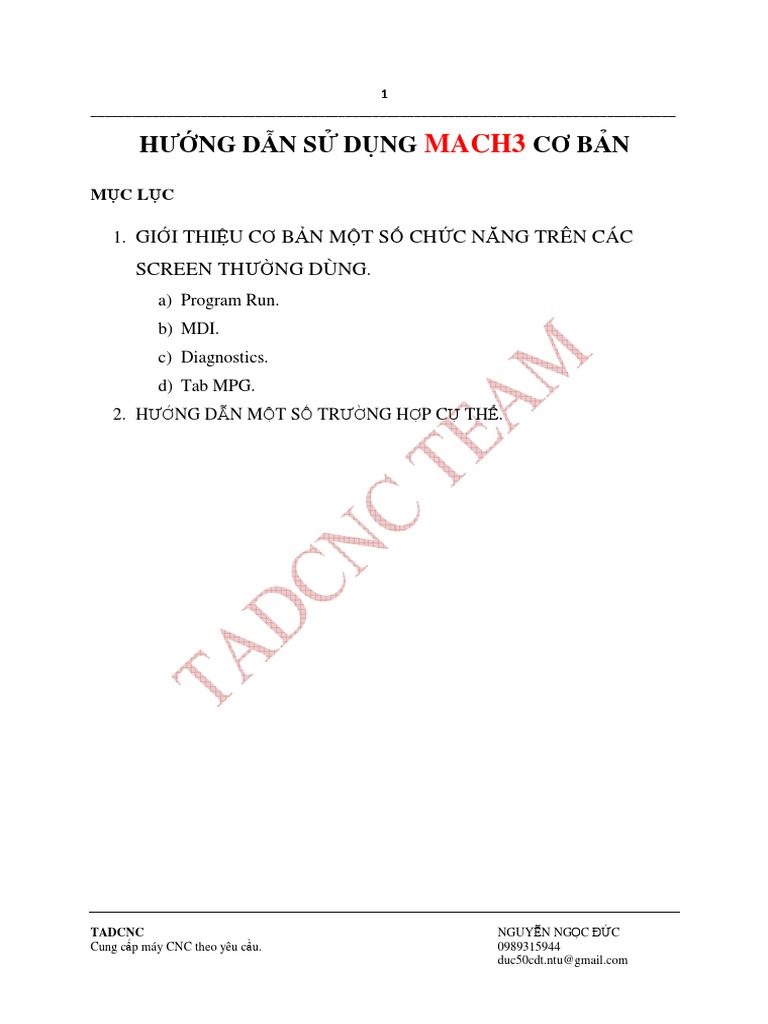 Huong Dan Co Ban Mach3 | PDF
