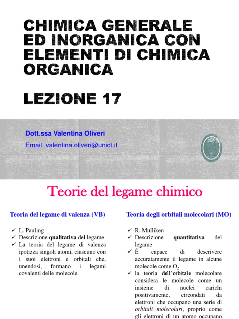 Lezione 17 - Chimica | PDF