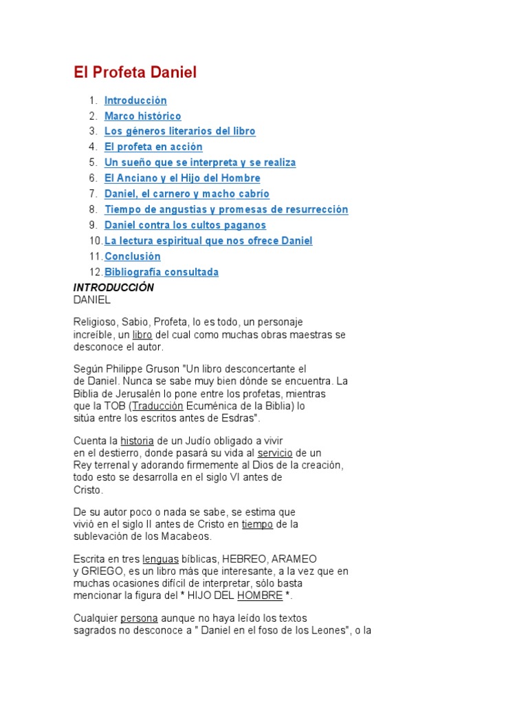 El Profeta Daniel | PDF | Daniel (figura bíblica) | Libro de daniel