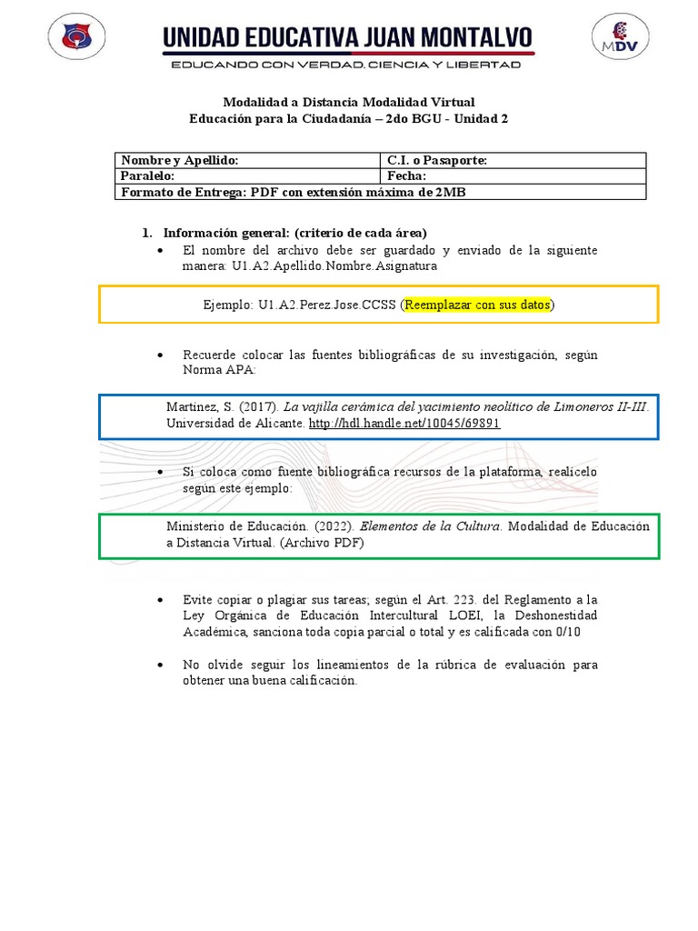 Tarea U2 Semana 1-2 | PDF
