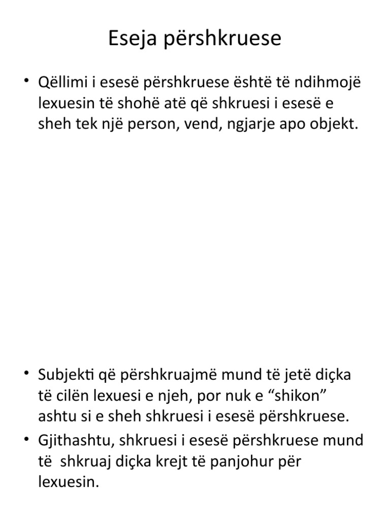 Eseja Përshkruese | PDF