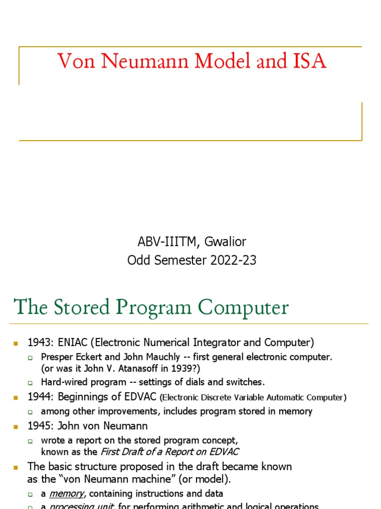 Von Neuman Model-Part-1 | PDF | Computer Program | Programming