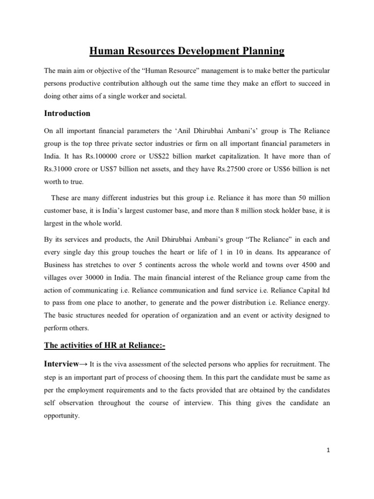 Human Resources Development Planning | PDF | Human Resource Management ...