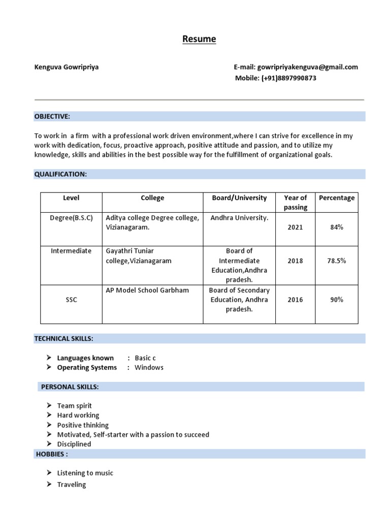 Gowripriya Resume | PDF | Learning | Behavior Modification