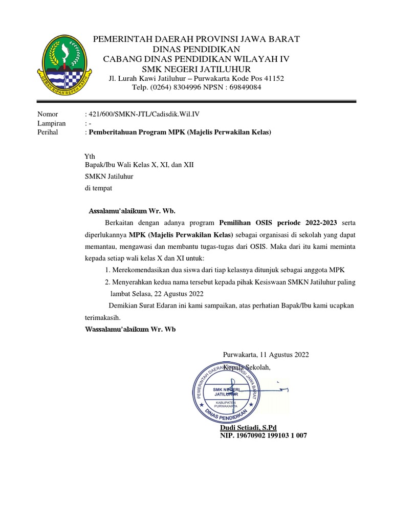 Surat Edaran MPK | PDF