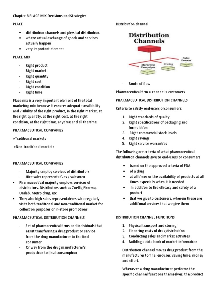 Pharmaceutical Place Mix Strategies | PDF | Pharmaceutical Industry | Sales