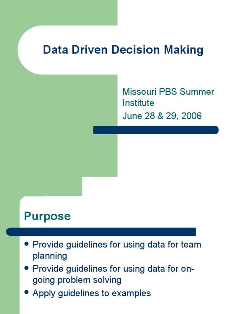 Data Driven Decision Making | Download Free PDF | Decision Making | Data