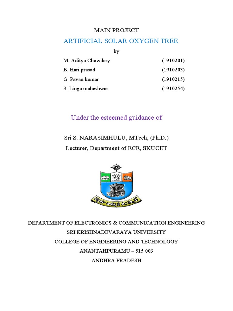 Artificial Solar Oxygen Tree | PDF | Photovoltaics | Water
