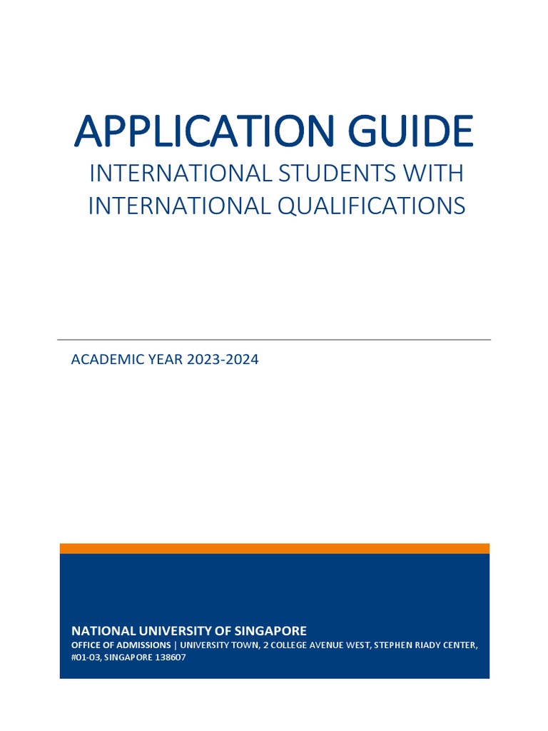 Nus Application Guide Cat D | PDF | University And College Admission