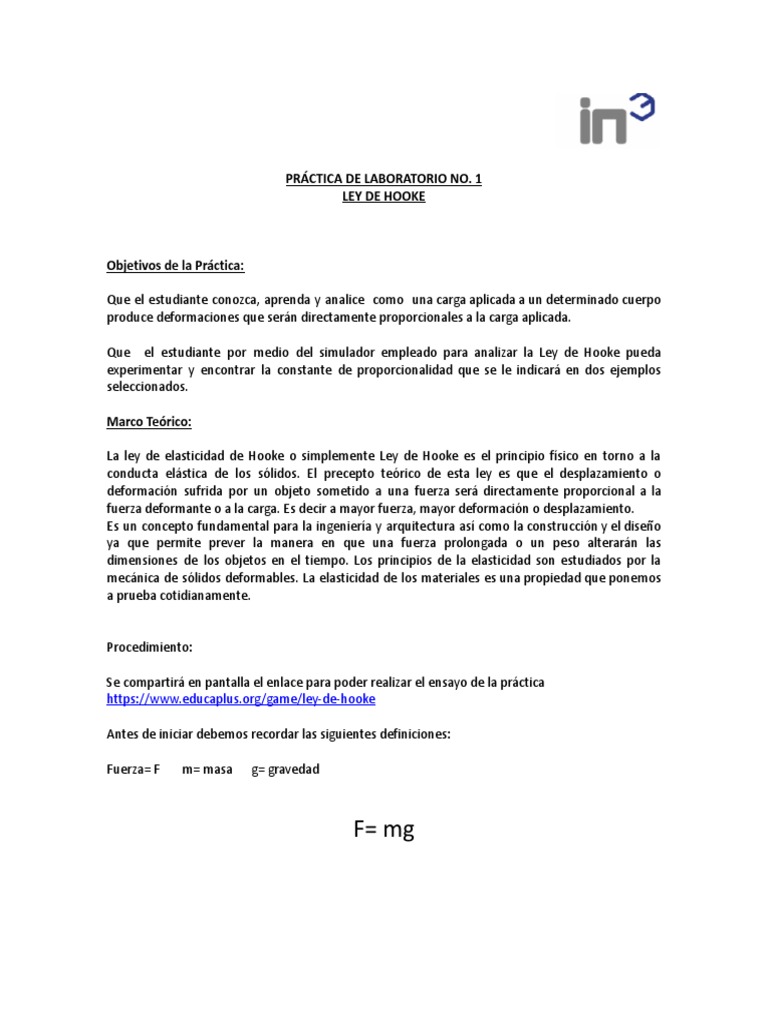 Practica Laboratorio 1 Solidos 1 | PDF | Fuerza | Elasticidad (Física)