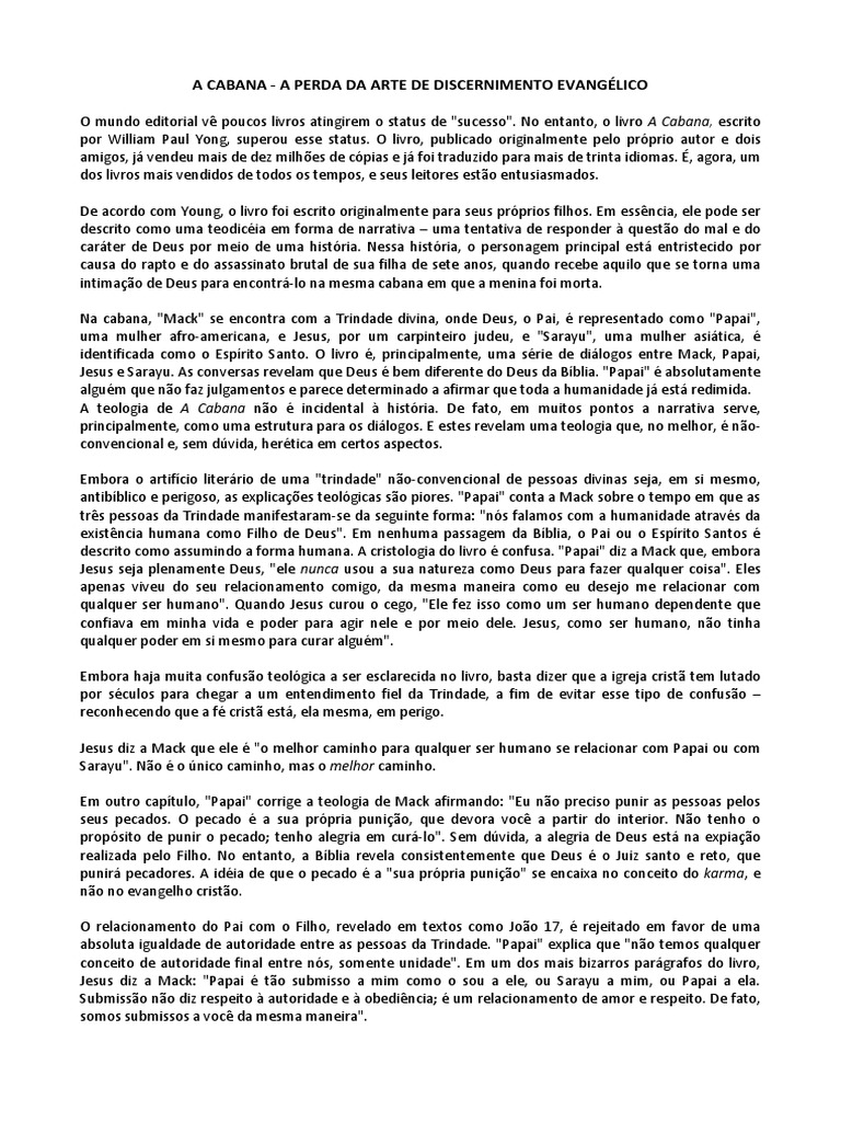 A Cabana | PDF | Jesus | Teologia