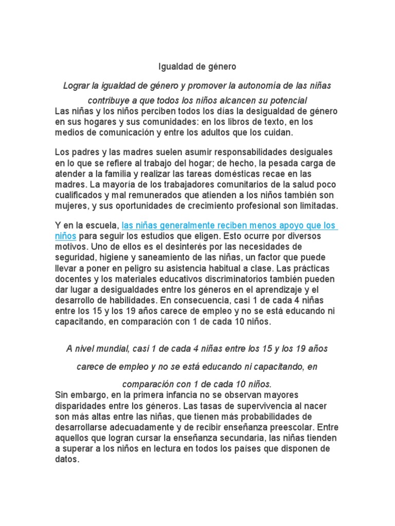 Igualdad de Género | PDF
