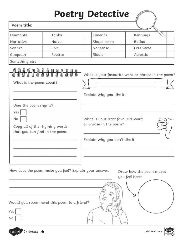 Poetry Detective Worksheet for KS2 | PDF | Poetry | Literary Theory