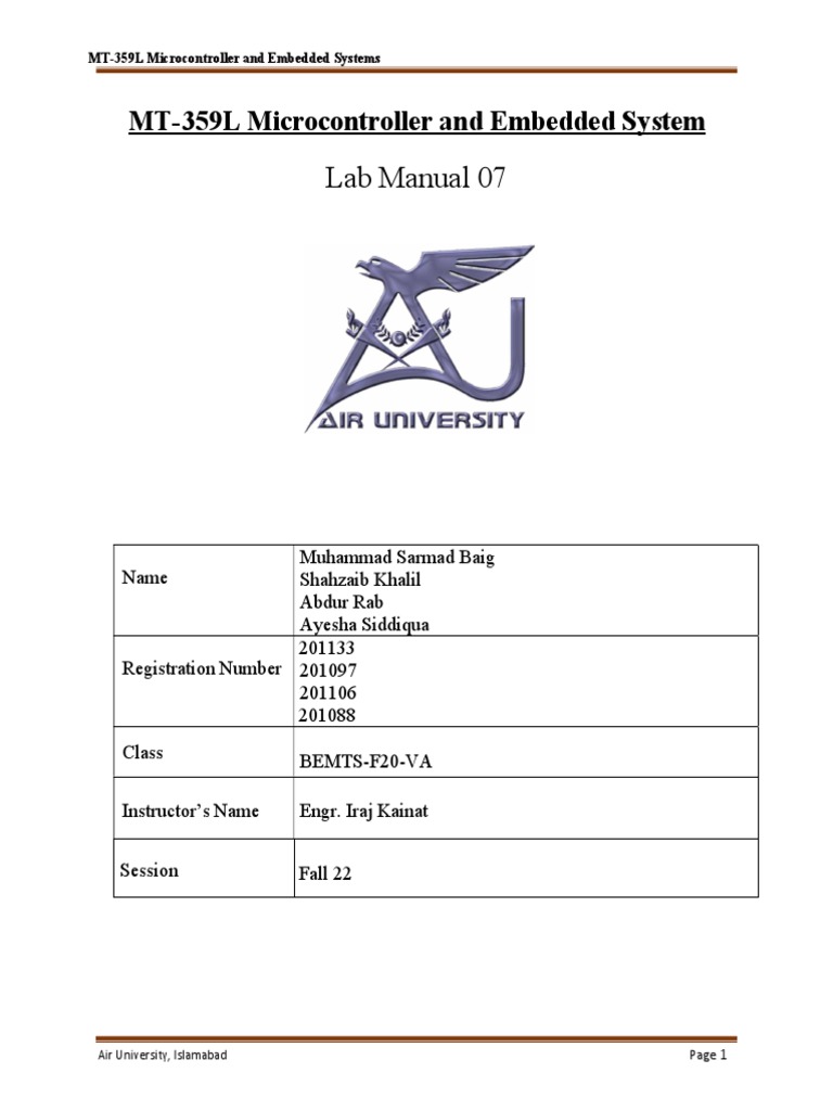 Lab 07 - MES | PDF | Bit Rate | Computer Engineering