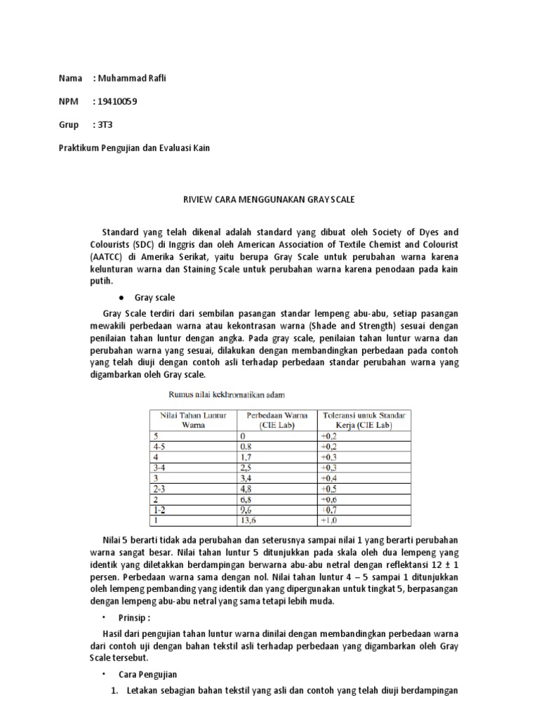 RIVIEW CARA MENGGUNAKAN GRAY SCALE DAN STAINING SCALE UNTUK MENILAI ...