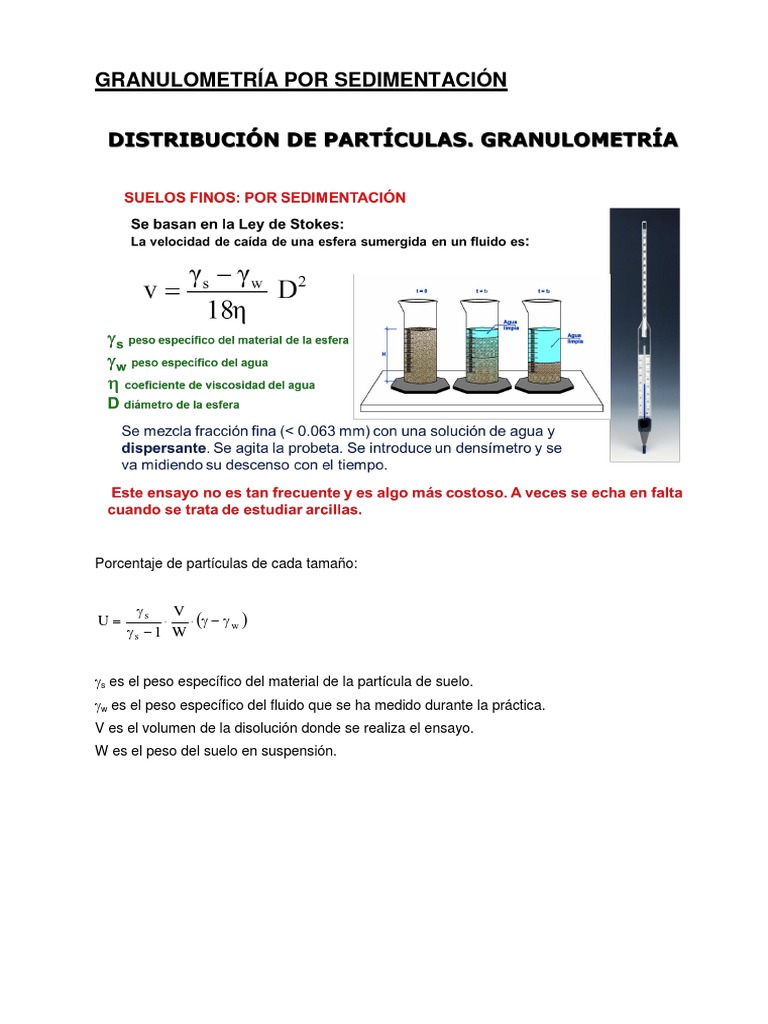 Granulometría Por Sedimentación | PDF