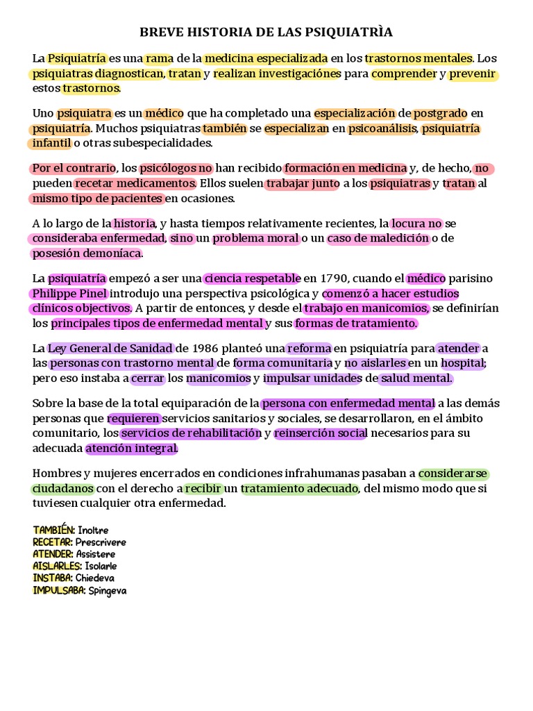 Evolución de la Psiquiatría en Perú | PDF | Psiquiatría | Trastorno mental