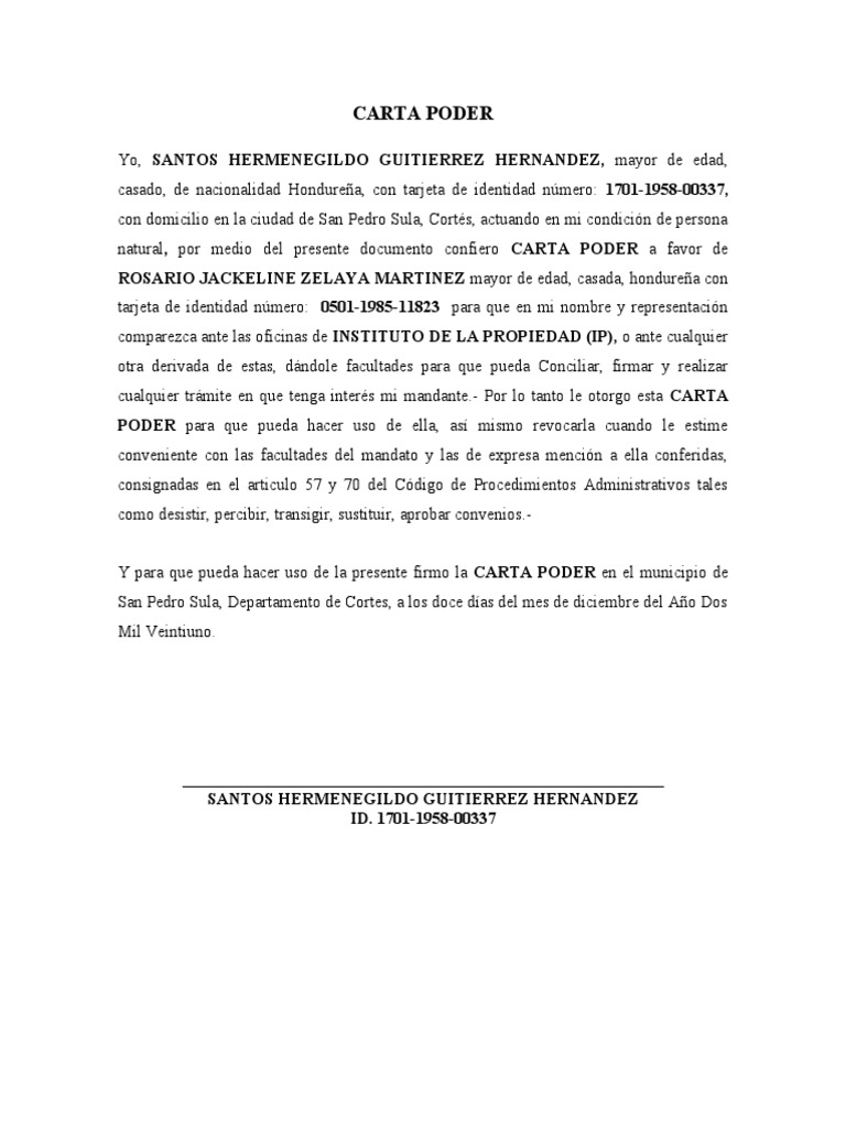 CARTA PODER | PDF