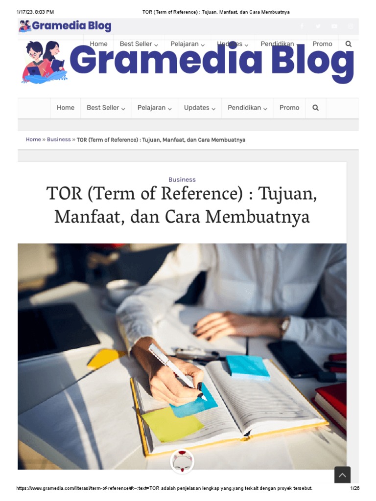TOR (Term of Reference) - Tujuan, Manfaat, Dan Cara Membuatnya | PDF | Karier & Perkembangan | Seni