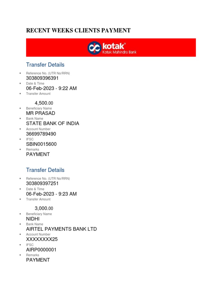 Weekly Payment Proof | Download Free PDF | Financial Services Companies ...