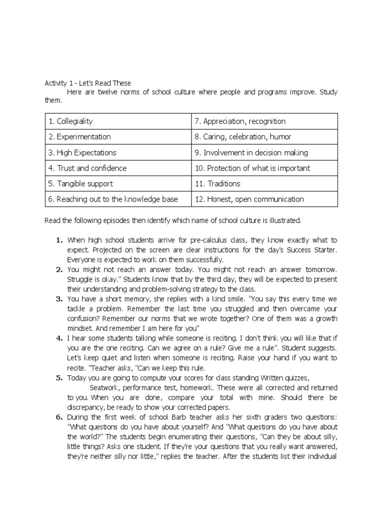 Activity Module 10 | PDF | Teachers | Cognition