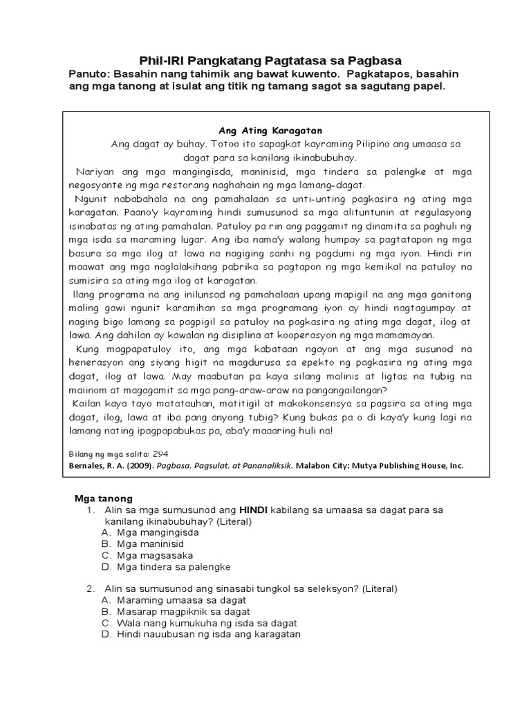 Grade 8 Reading Text | PDF