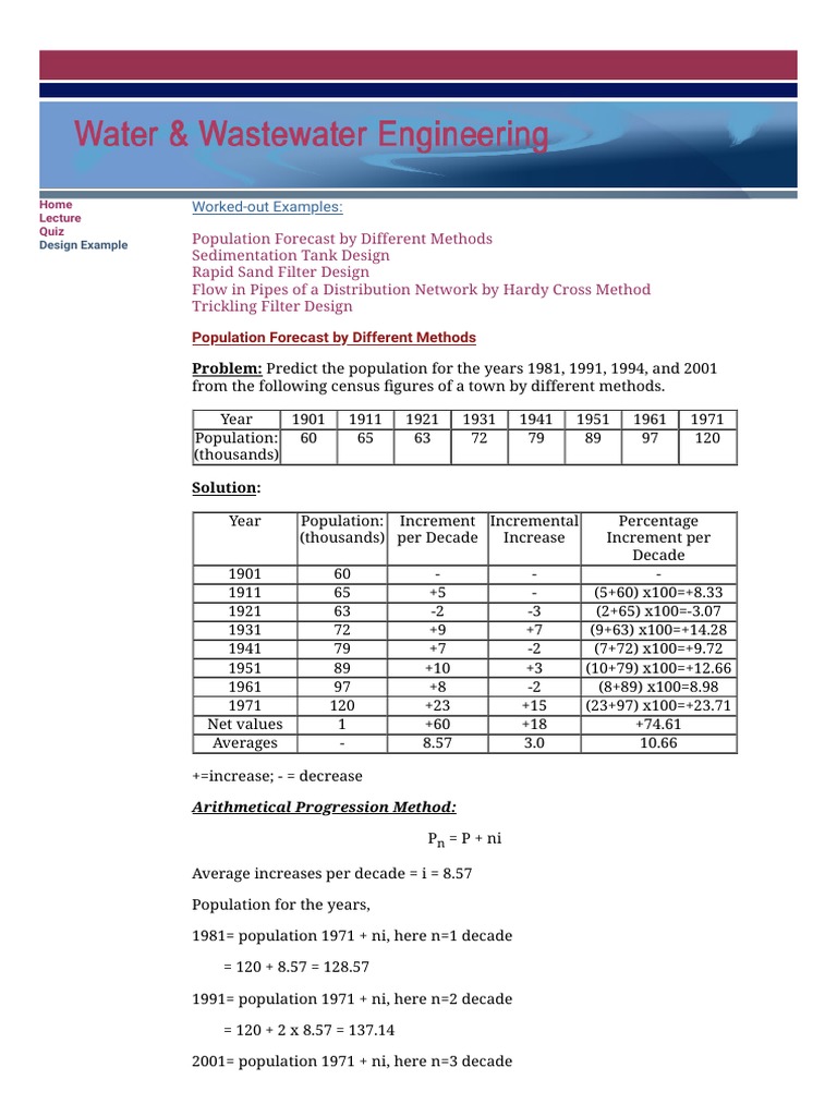 Water Demand Calculations | PDF | Filtration | Environmental Engineering