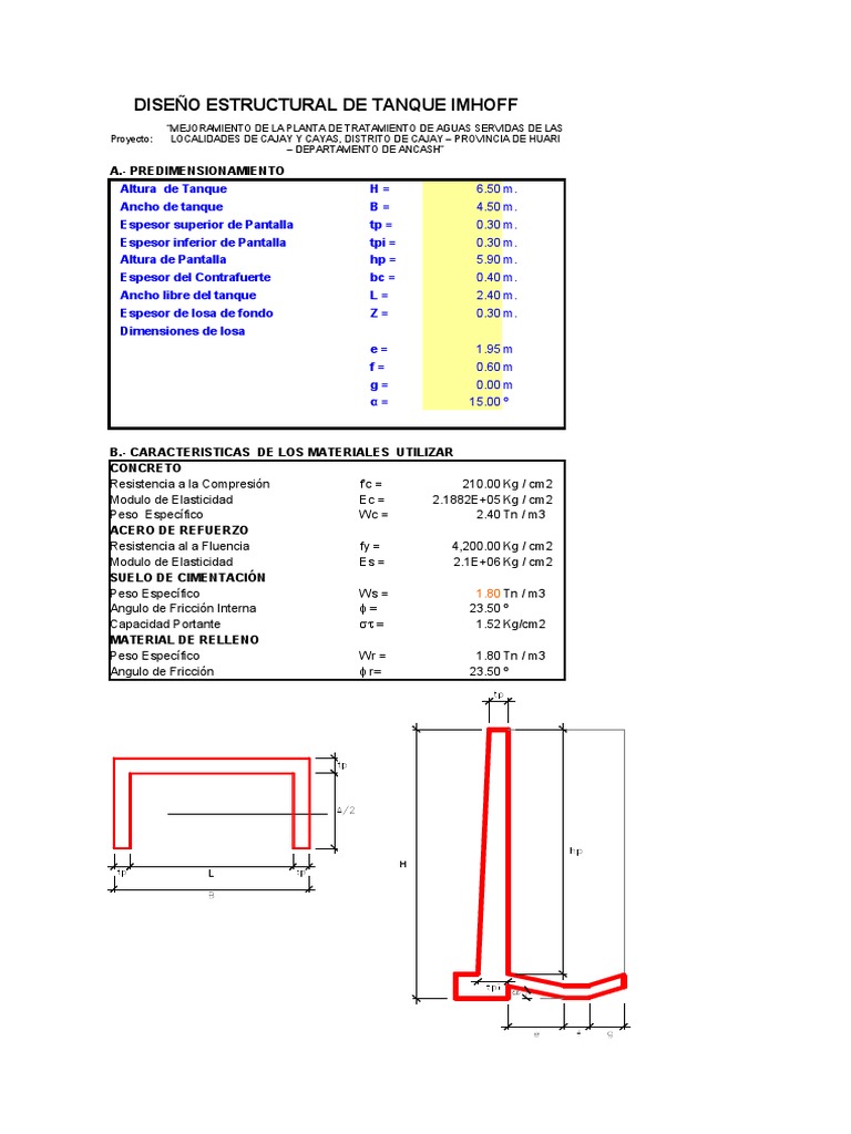 Calculo Estructural de Tanque Inhoff | PDF | Ingeniería de Edificación ...