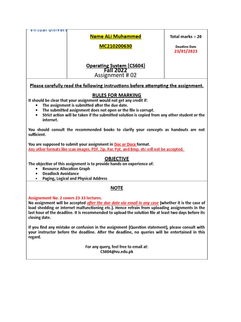 Fall 2022 - CS604 - 2 - MC210200630 | PDF | Computer Science | Computing Fall 2022 - CS604 - 2 - MC210200630 | PDF | Computer Science | Computing