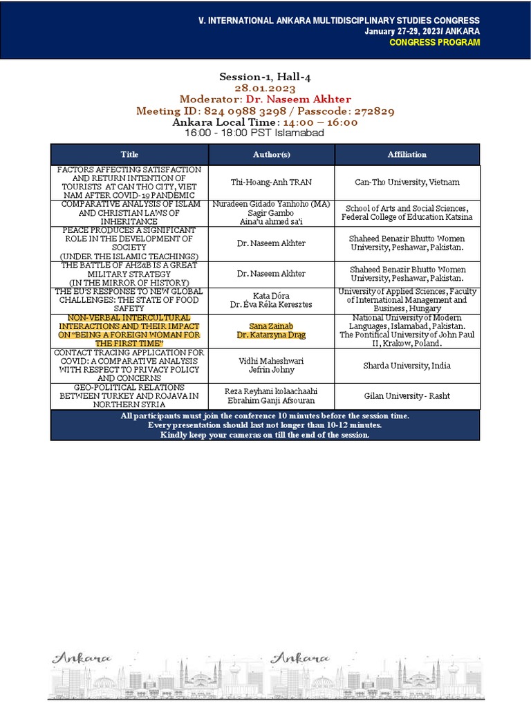 ANKARA CONF MINDE 4 TO 6 Saturday | PDF