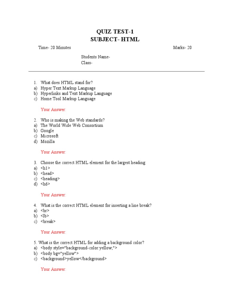 Test 1 | PDF | Html | Hyperlink