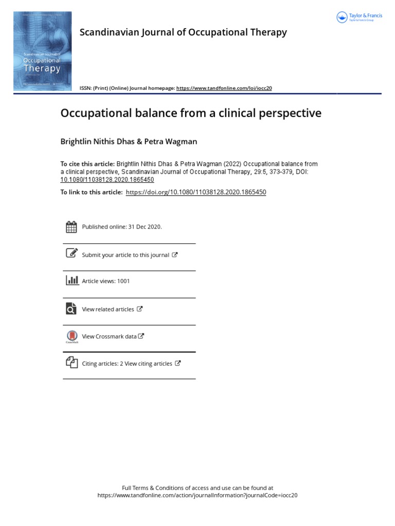 Clinical Perspectives on Occupational Balance | PDF | Occupational Therapy