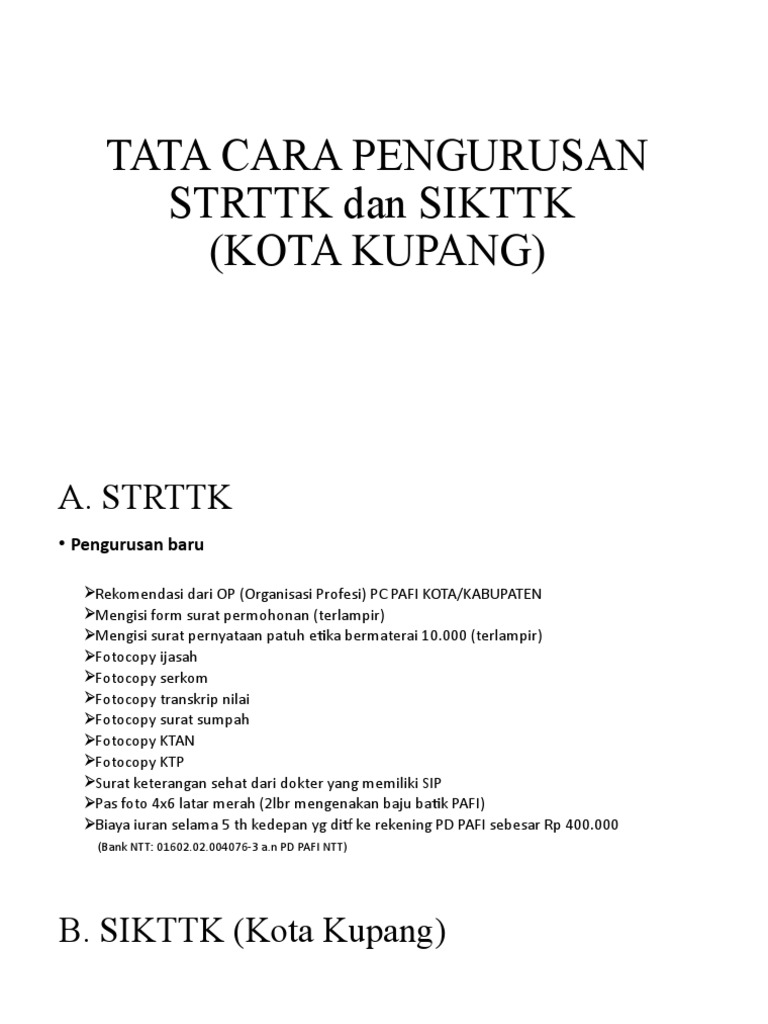 TATA CARA PENGURUSAN STRTTK Dan SIKTTK | PDF