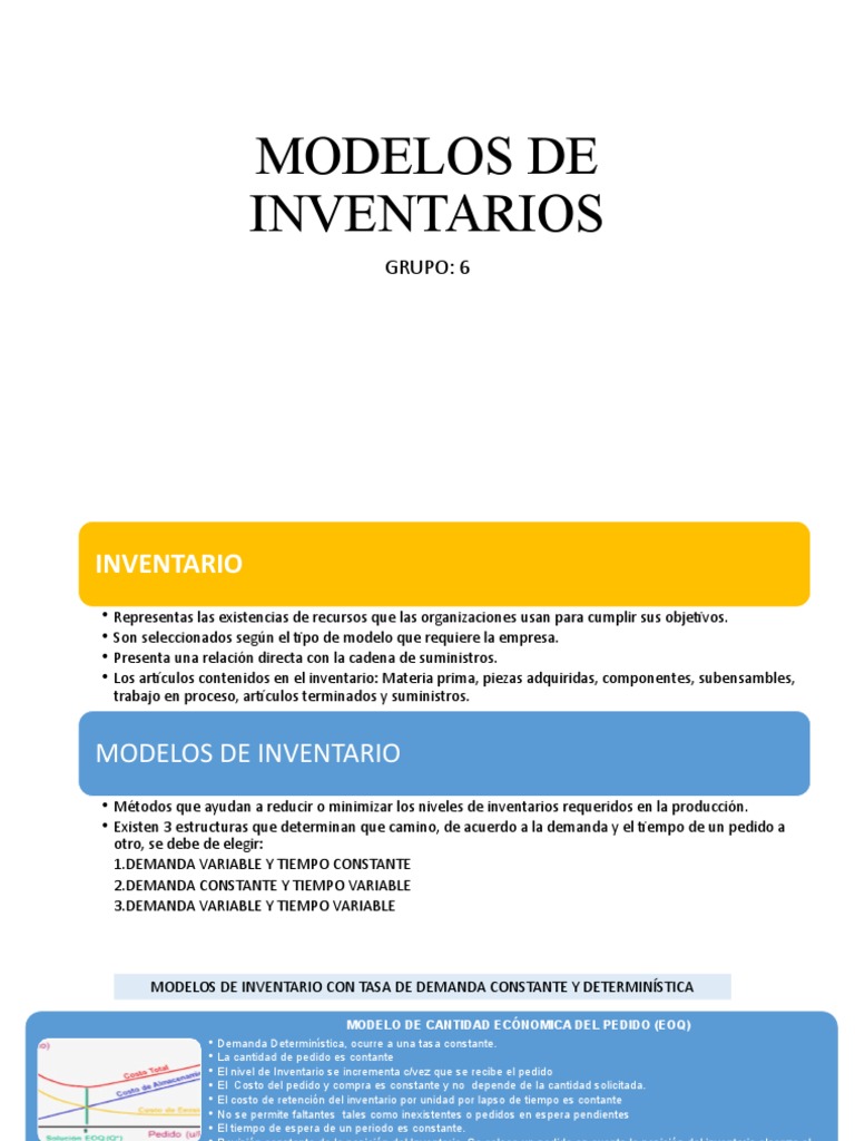 Modelos de Inventarios y Demanda Variable | PDF | Inventario | Procesos ...