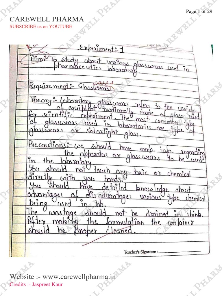 Carewell Pharma Practical Notes Guide | PDF