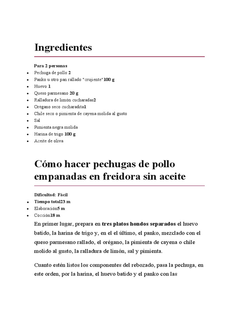 Pechugas de Pollo | PDF