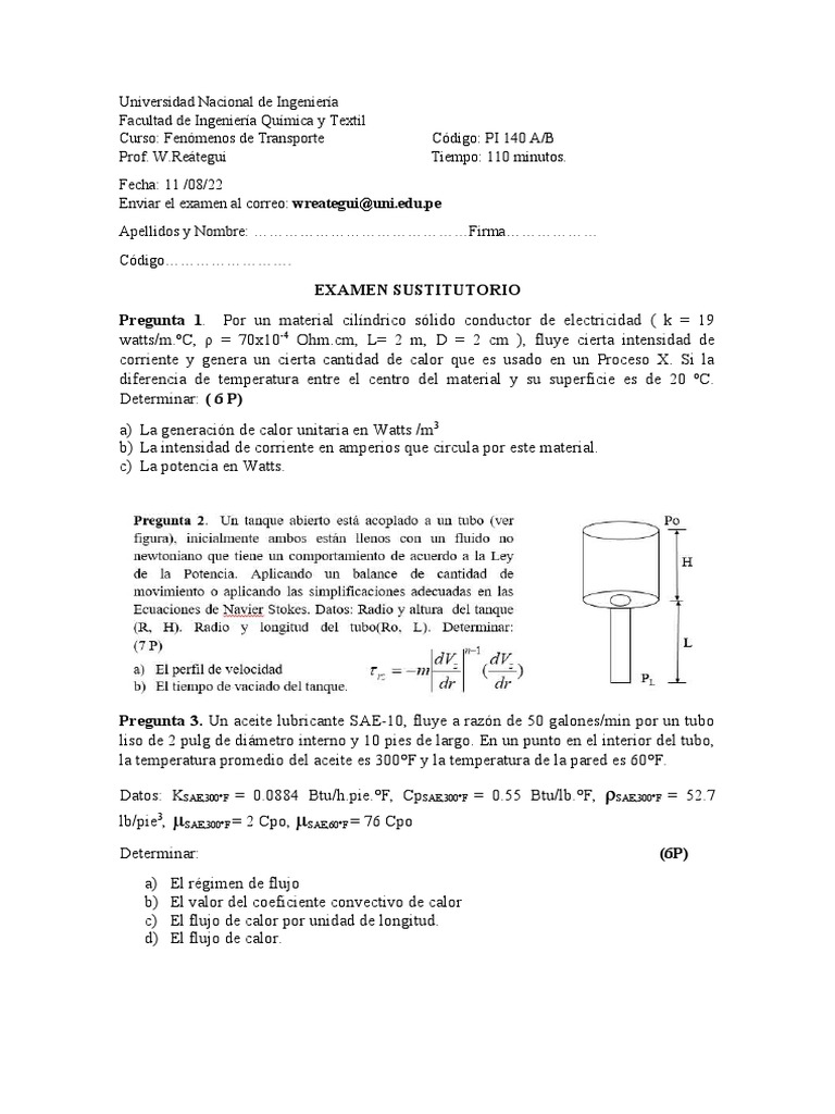 Examen Susti Tutorio PI 140 AB 2022 1 | PDF
