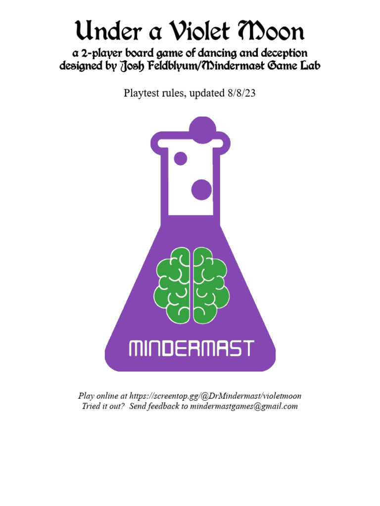 Under A Violet Moon | PDF | Tabletop Games | Games Of Chance