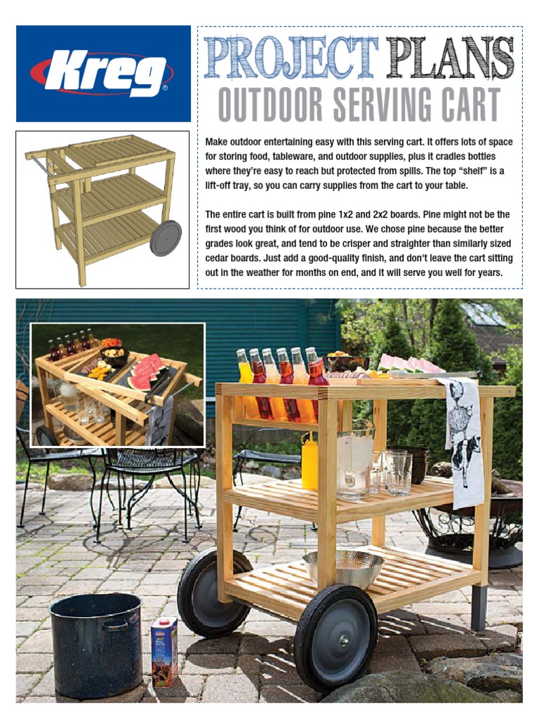 Outdoor Serving Cart DIY Plans 2 | PDF | Screw | Manufactured Goods