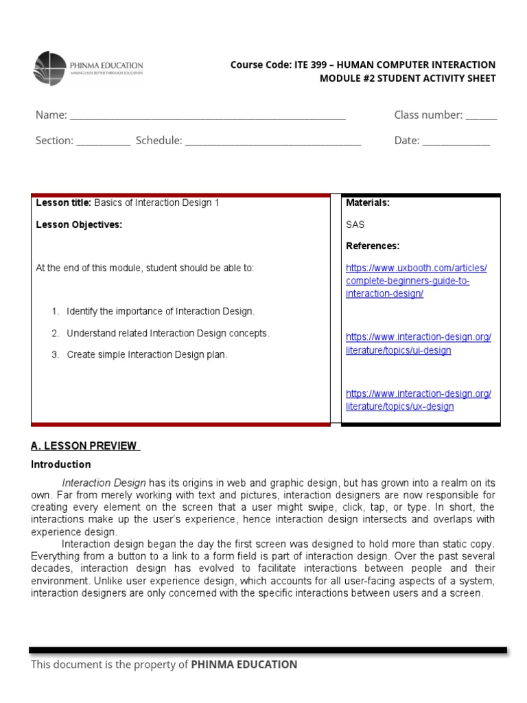 ITE 399-Human Computer Interaction SAS#2 | PDF | User Interface | Usability