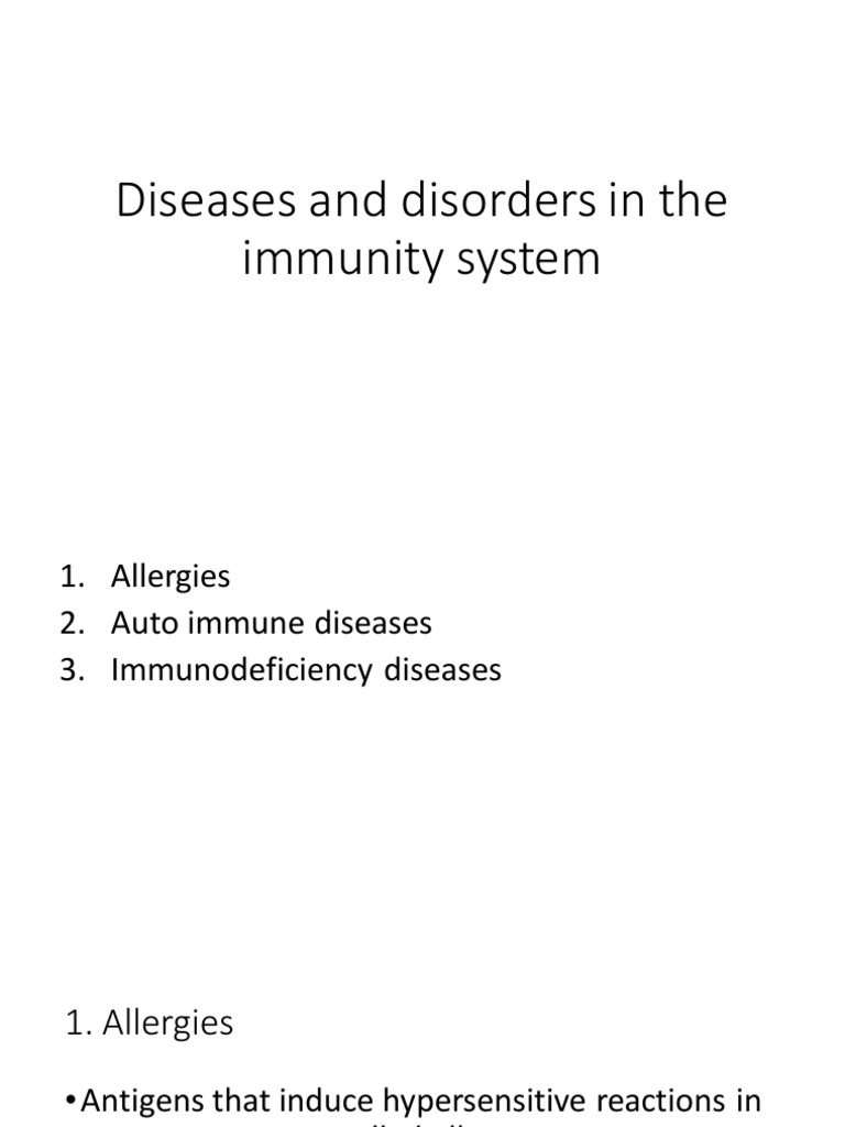 Disorders and Diseases of Immune System | PDF | Allergy | Immune System