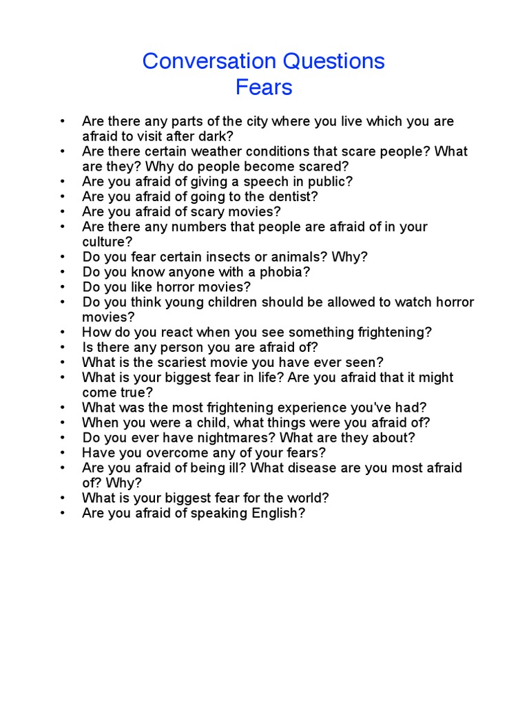 Fear - Questions | PDF