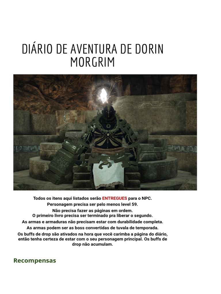 Diário de Aventura de Dorin Morgrim - by PandaDruj | PDF