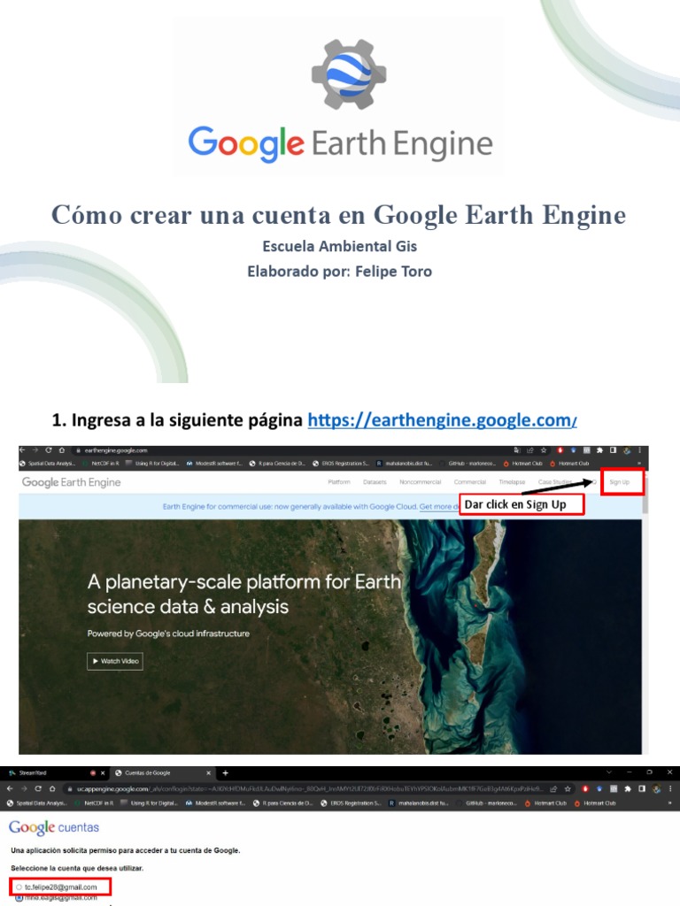 Crear Cuenta en Google Earth Engine | PDF