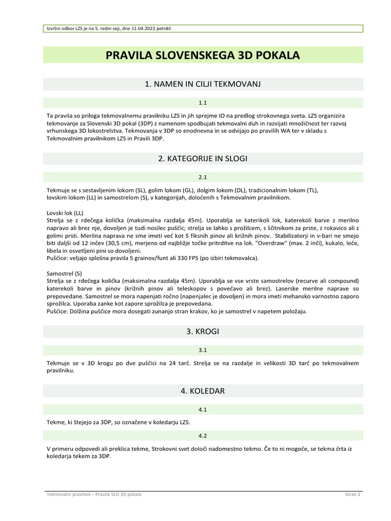 2022-04-11 Pravila-SLO-3DP-2022 | PDF