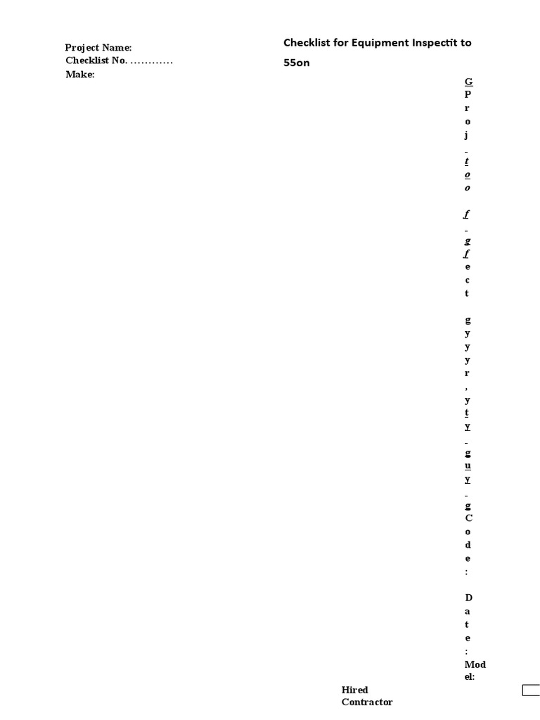 Checklist For Equipment Inspection Electrical Pump Motor | PDF ...
