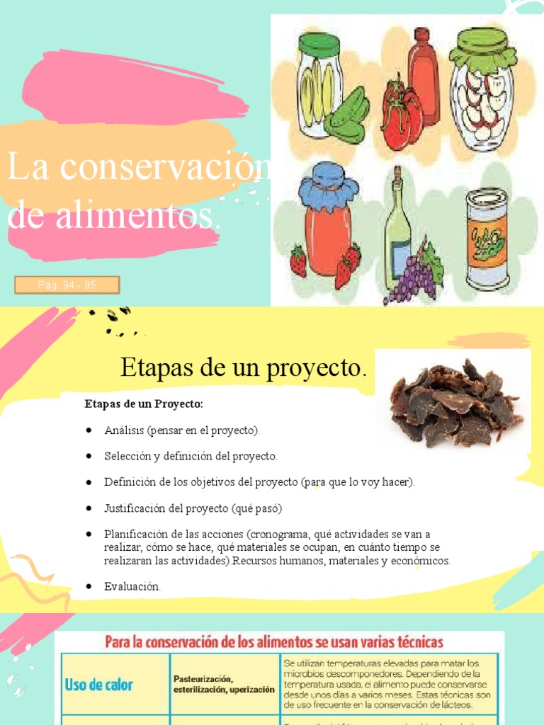 La Conservación de Alimentos. 4° | PDF