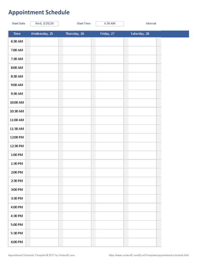 Appointment Schedule | PDF | Worksheet | Computing